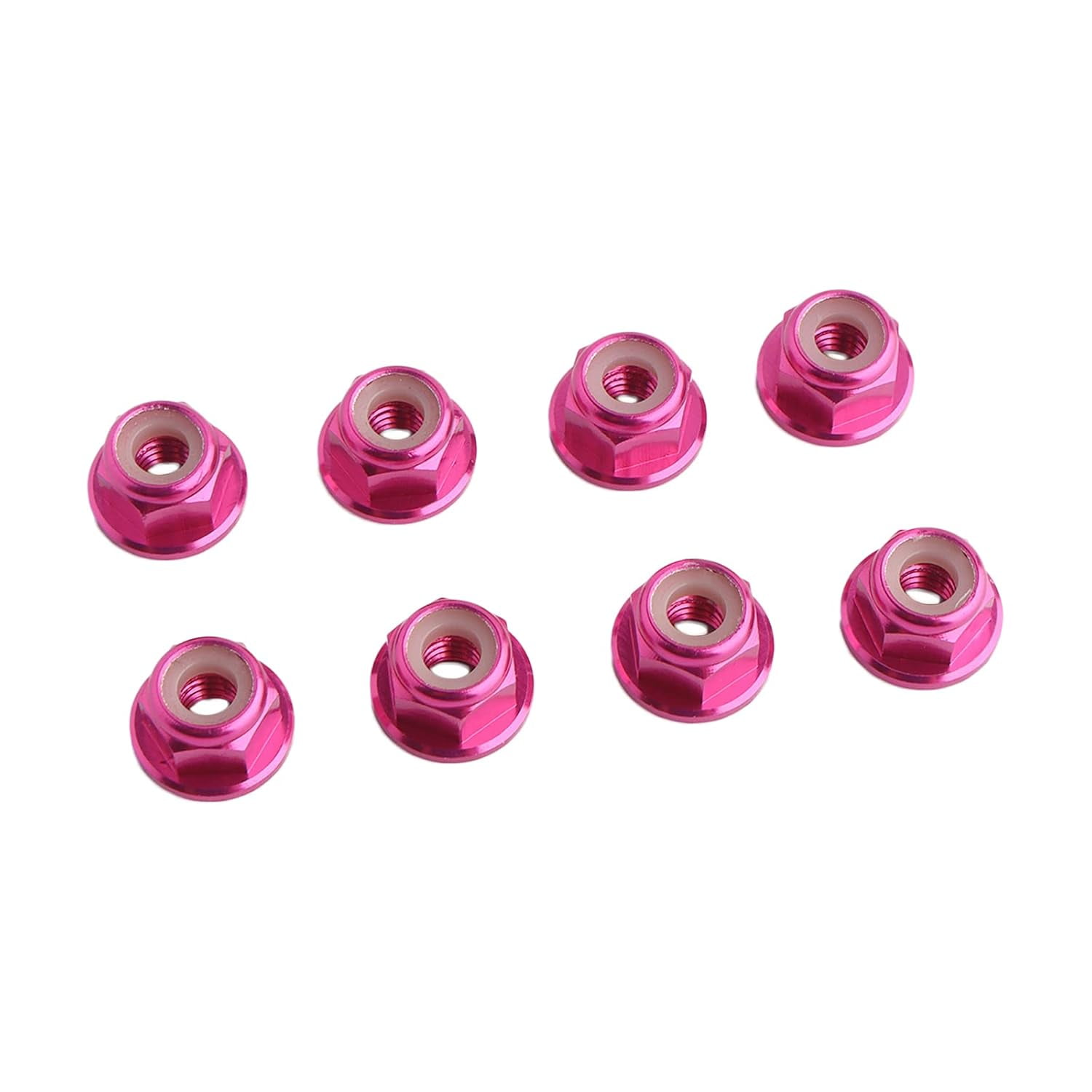 8PCS Flange M4 Lock Nuts Serrated Nylon Self-Tightening Aluminum M4 ...