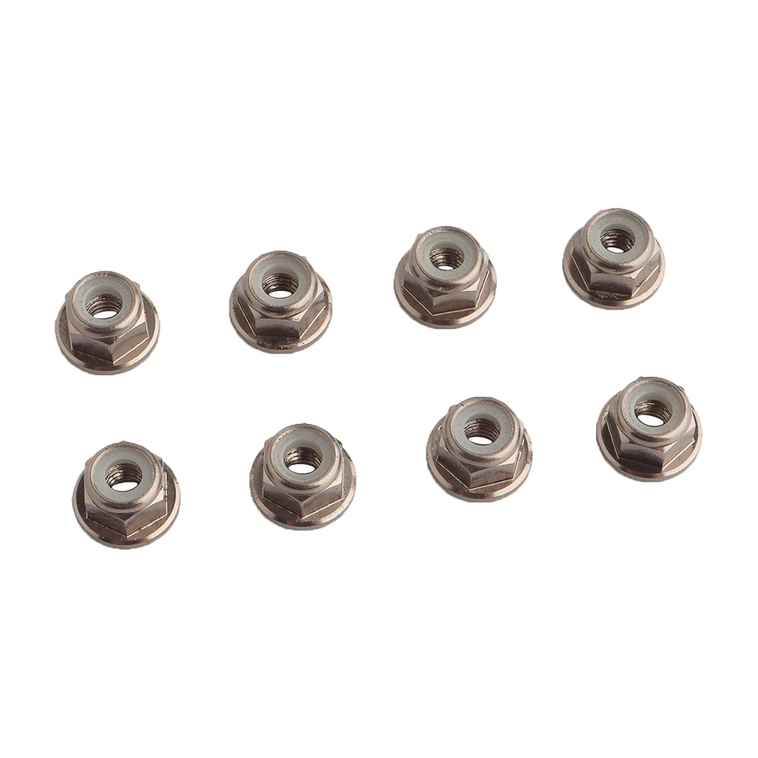 8PCS Flange M4 Lock Nuts Serrated Nylon Self-Tightening Aluminum M4 ...
