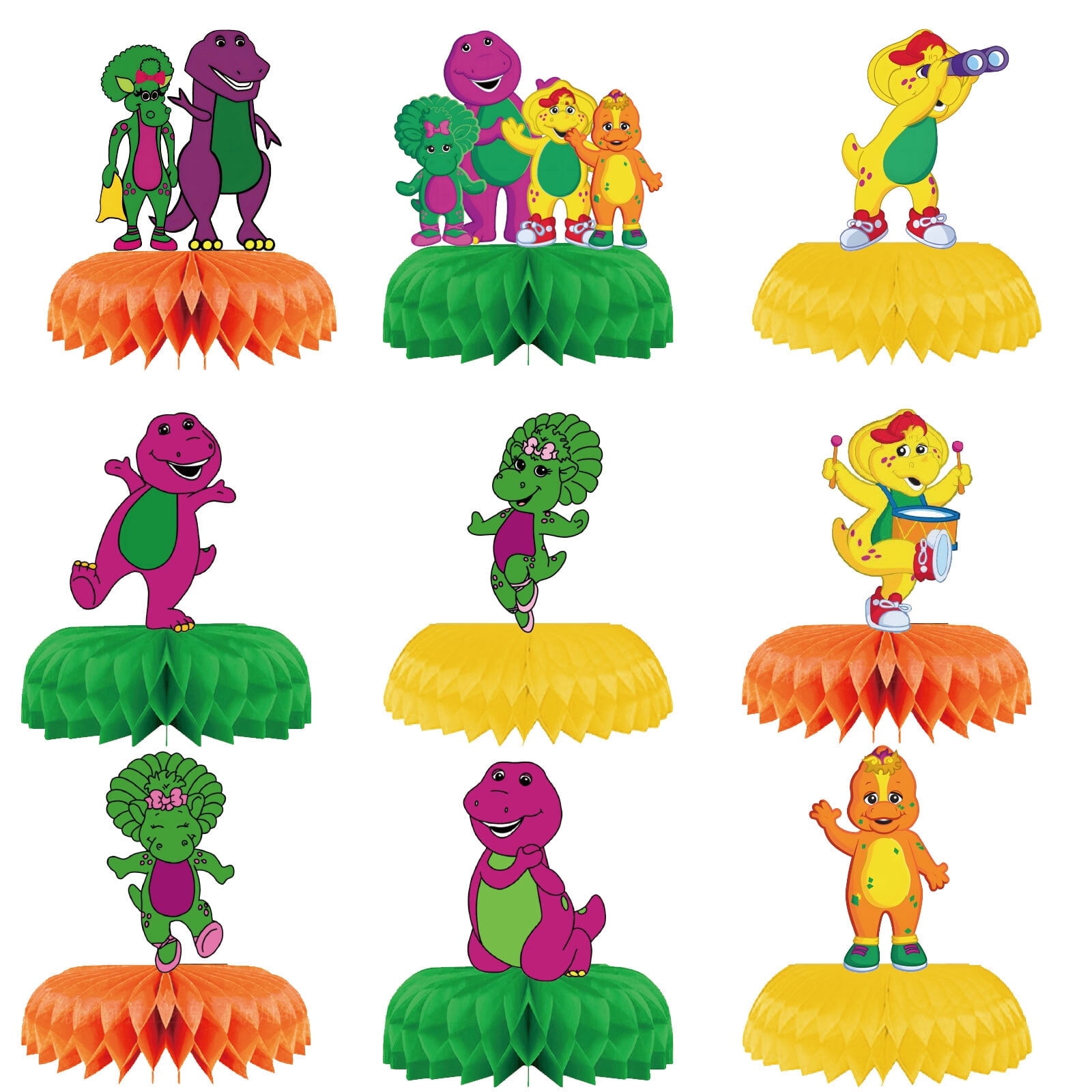 8PCS For Barney and Friends Cartoon Themed Cartoon Table Decorations ...