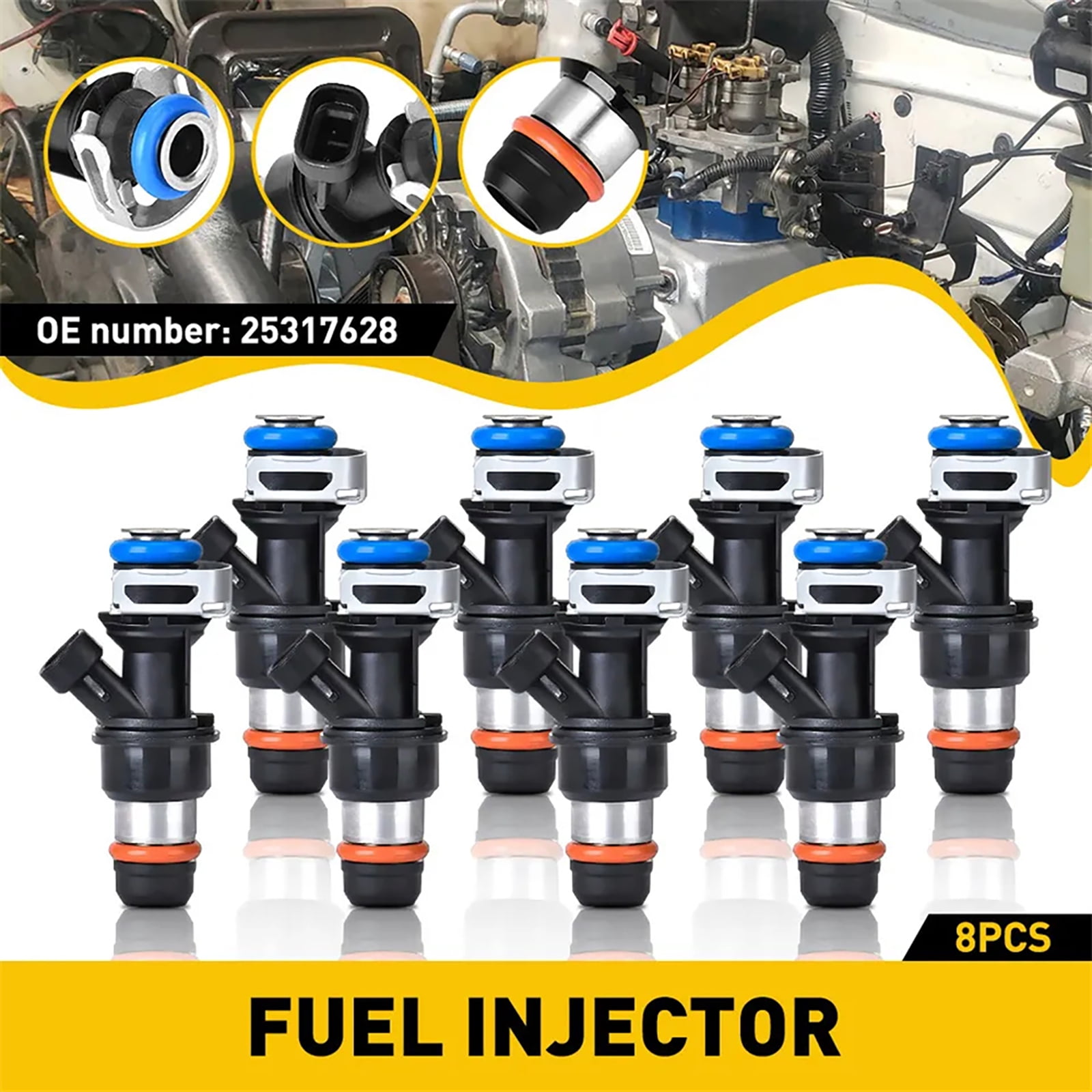 8PCS Fuel Injectors for 99-07 Chevy Silverado 4.8L/5.3L/6.0L High ...