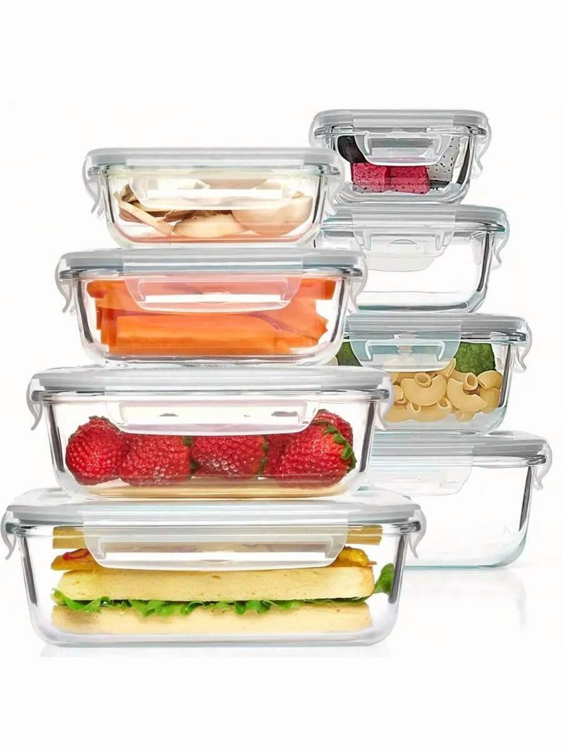8PCS Glass Food Storage Containers With Lids, Food Storage Containers ...