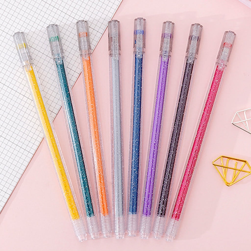 8PCS Glitter Gel Pen Sparkling Set for Adult Coloring, Doodling ...