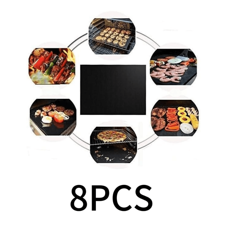 8PCS Grill Mats for Outdoor Grill, Non-Stick Reusable Mats for Gas ...