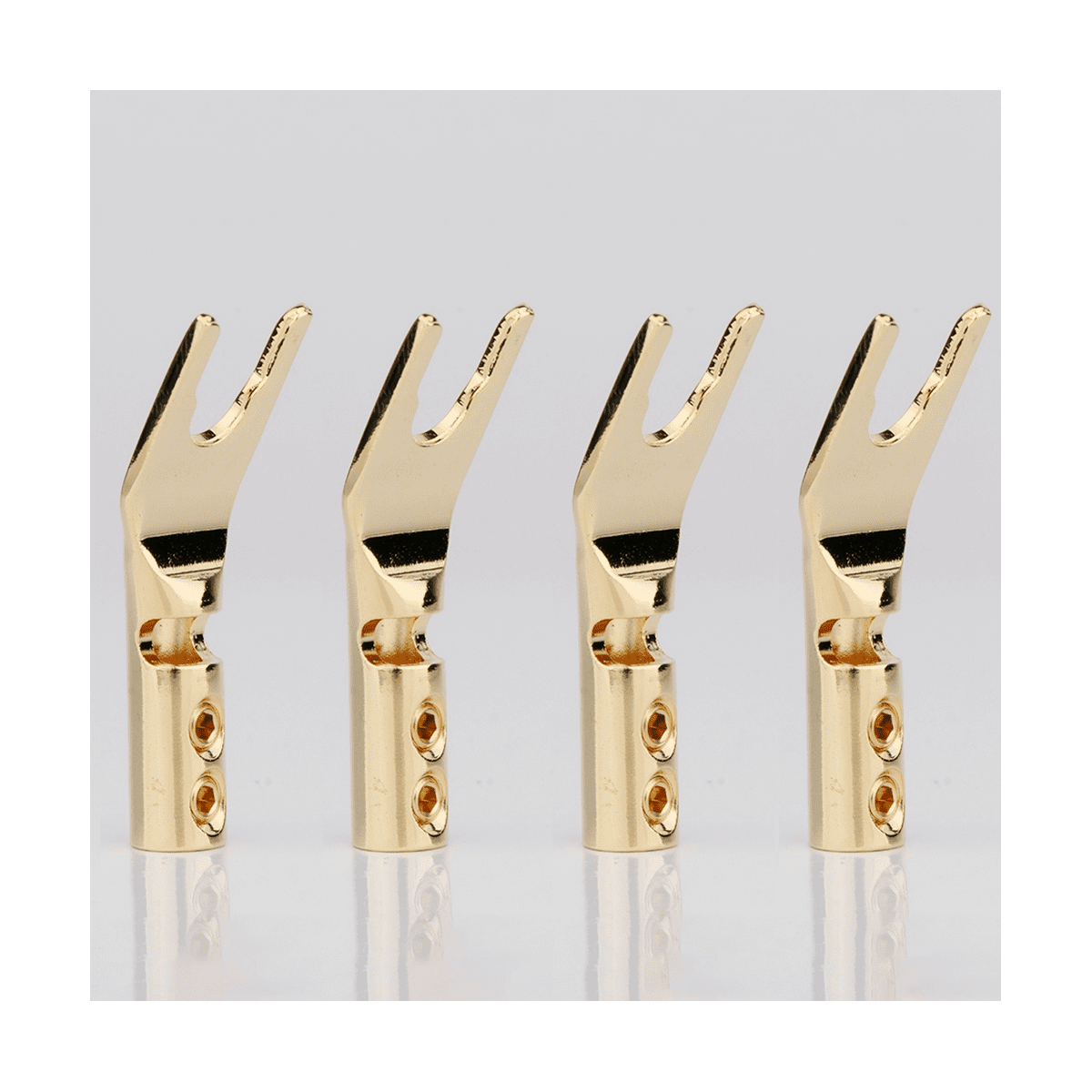 8PCS HIFI Banana Y Spade Y Gold Plated Pure Copper Screw Fork HiFi ...
