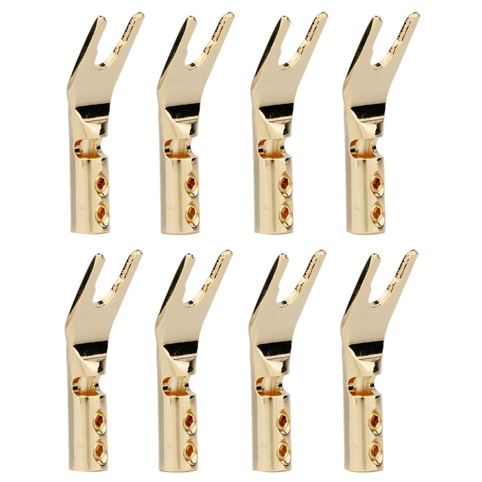 8PCS HIFI Banana Y Spade Y Gold Plated Pure Copper Screw Fork HiFi ...