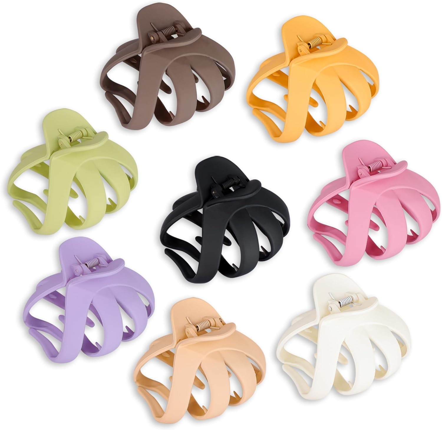 8PCS Hair Claw Clips, Octopus Hair Claws for Thick Thin Hair, Matte Non ...