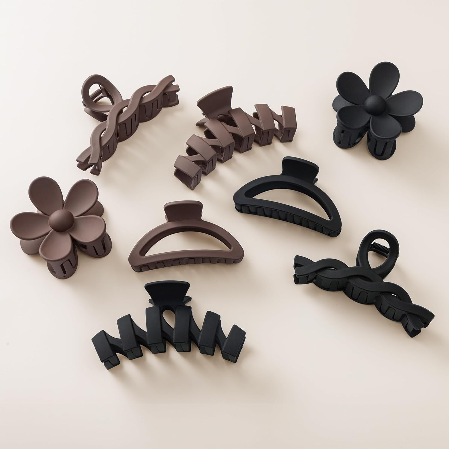 8PCS Hair Clips for Women, Flower Claw Clips for Thick Hair, Non-Slip ...