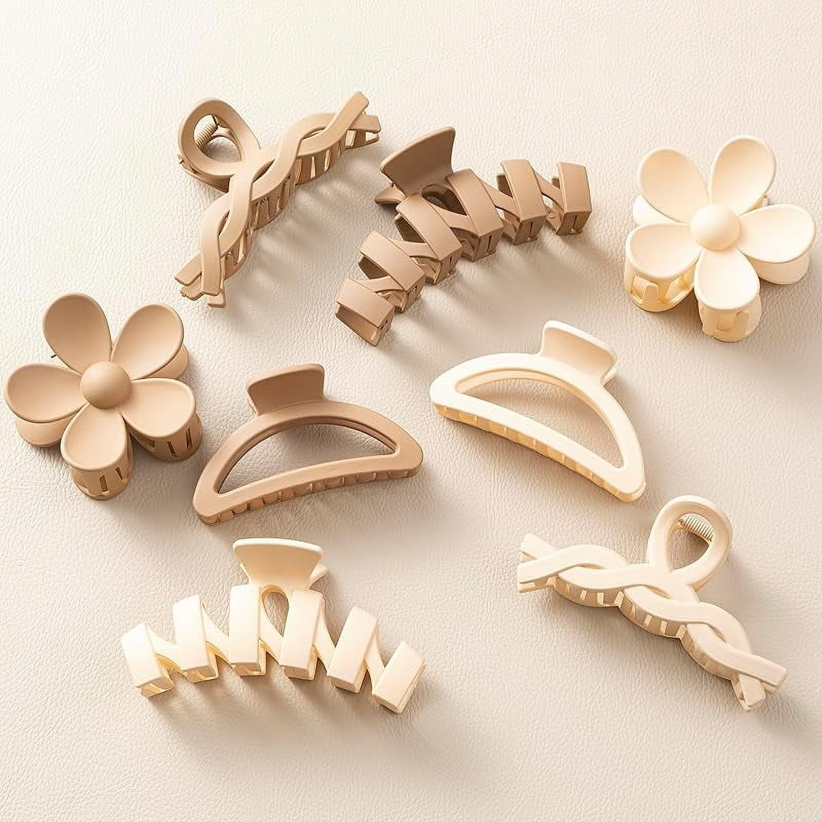 8PCS Hair Clips for Women, Flower Claw Clips for Thick Hair, Non-Slip ...