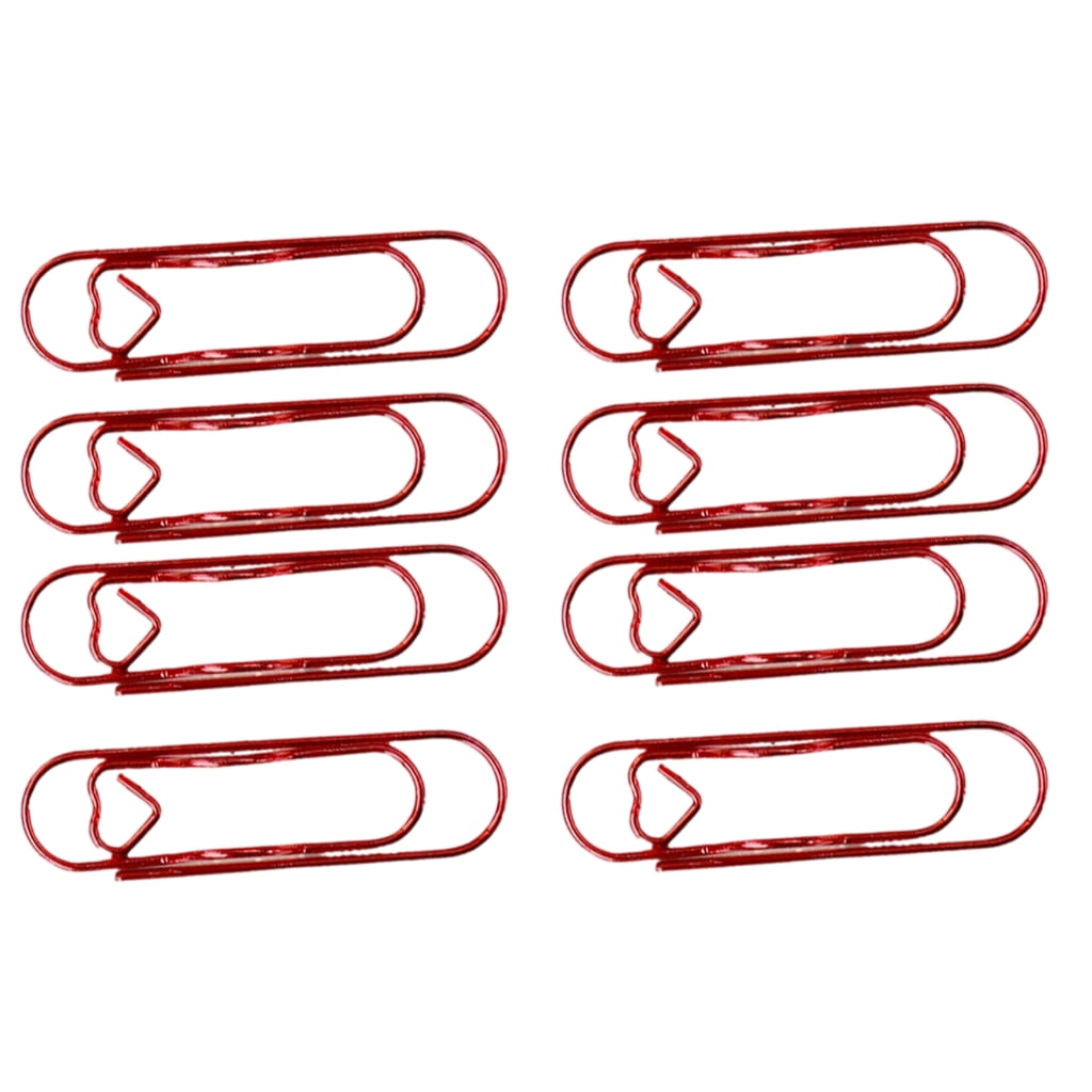 8PCS Heart Shaped Paper Clips Strong Carbon Steel Protective Coating ...