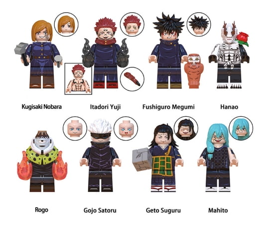 8PCS Jujutsu Kaisen Mini Figures Building Block Set, Jujutsu Kaisen ...