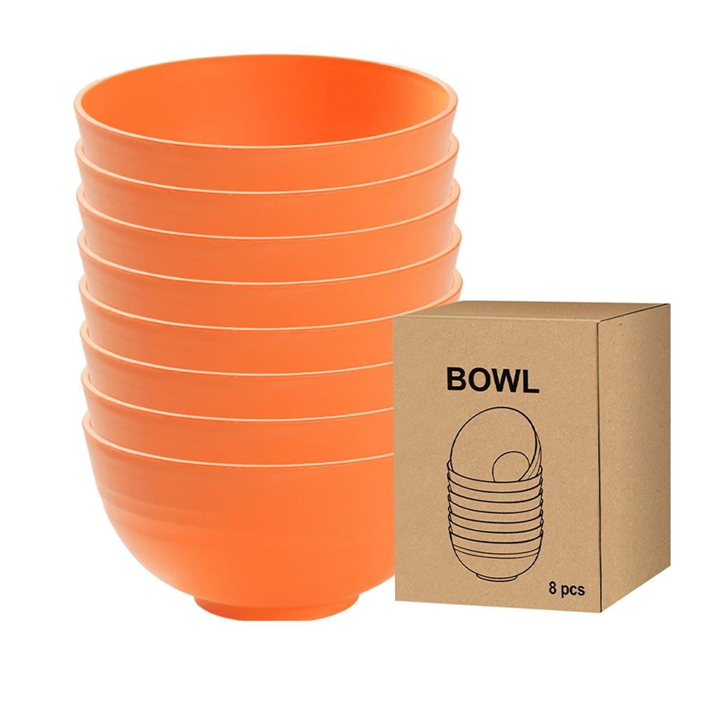 8PCS Lightweight Unbreakable Plastic Bowls Stackable Matte Colors, Easy ...