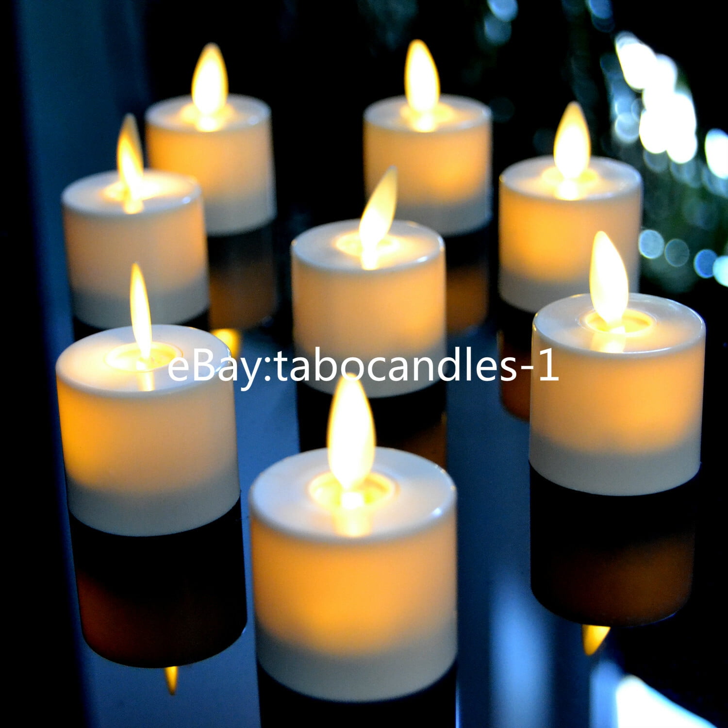 8PCS Luminara Led Tea Light Dancing Wick Flickering Votive Candle for ...