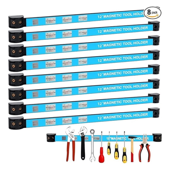 8PCS Magnetic Tool Holder Strip 18 Inches Heavy Duty Metal Tool ...