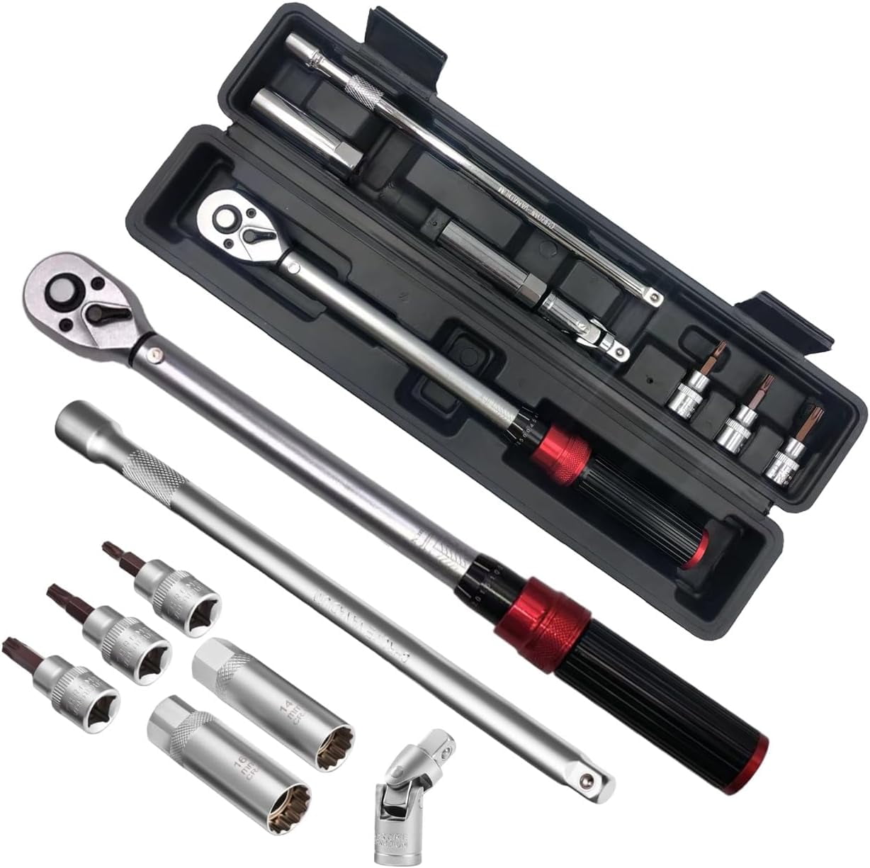 8PCS Magnetic Torque Wrench Set with Spark Plug Sockets, 3/8-Inch Drive ...