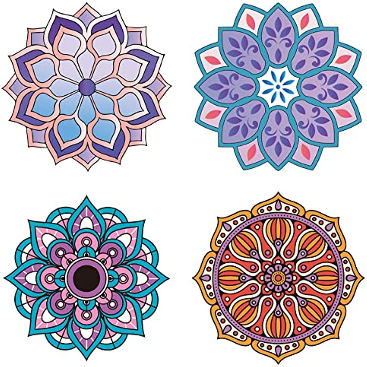 8PCS Mandala Window Decals Static Flower of Life Glass Sliding Door ...