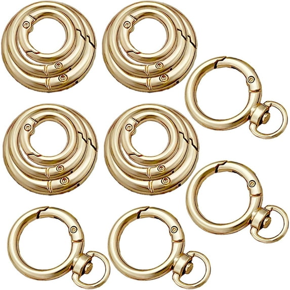 8PCS Metal Spring O Ring Set, Mixed Sizes Round Carabiner Keychain Snap ...