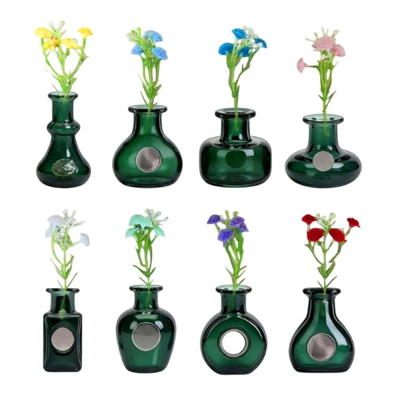 8PCS Mini Ceramic Vase Magnets for Fridge,Cute Tiny Plant Vase Fridge ...