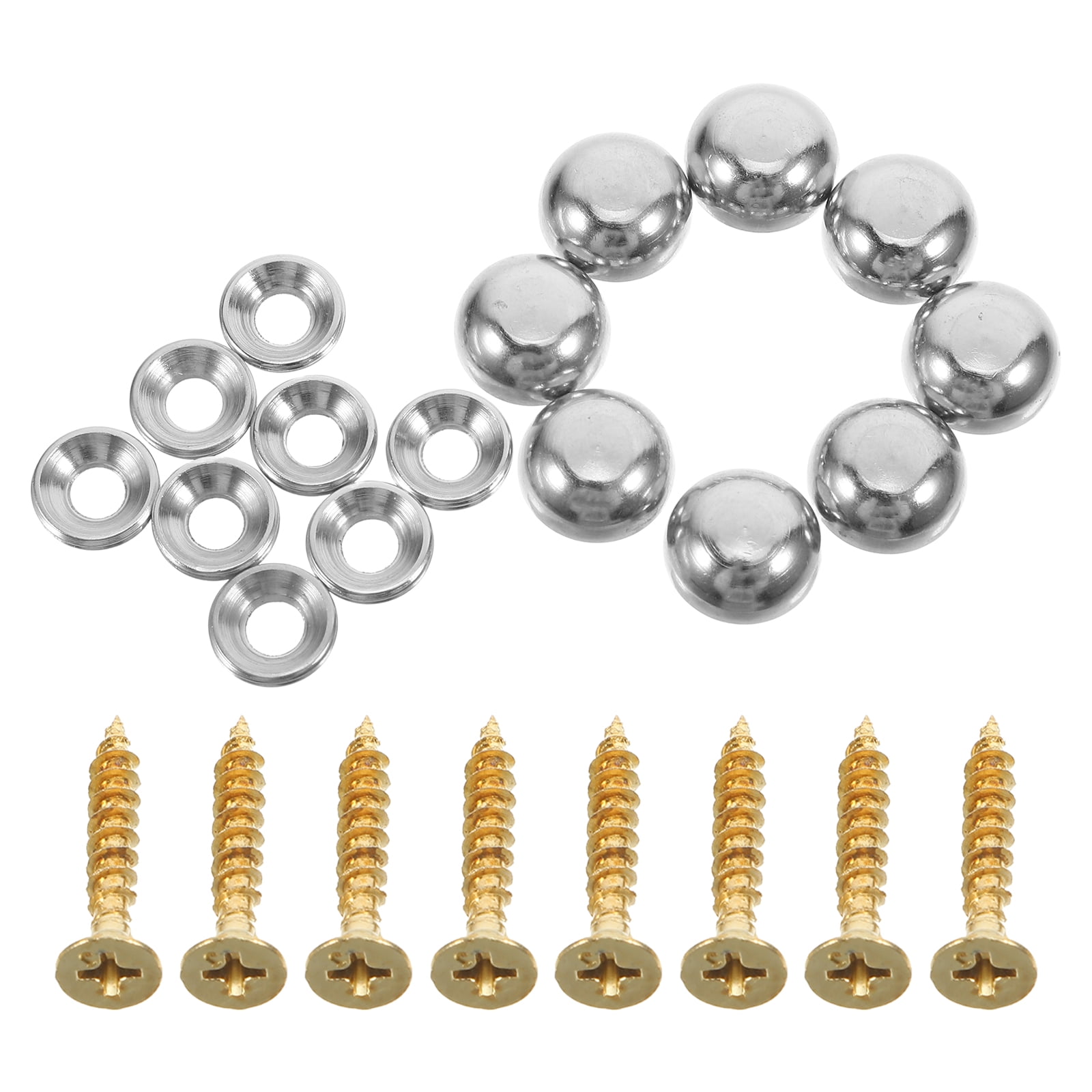8PCS Mirror Screws Metal Decorative Caps Fasteners Nails for Bathroom ...