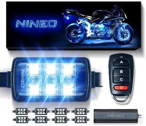 8PCS Motorcycle RGB Led Light Kit, Multi-Color Atmosphere Underglow ...