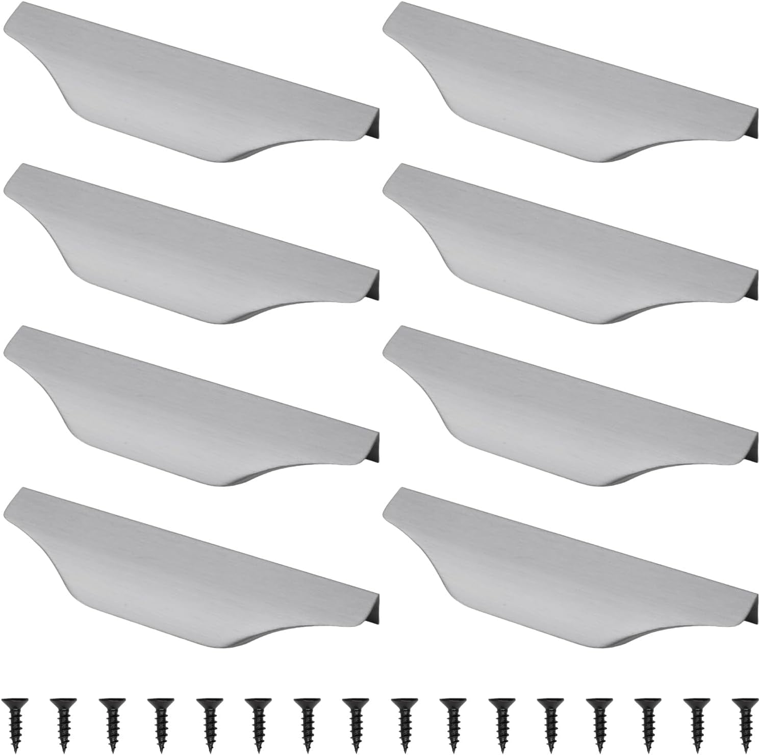 8PCS Mount Finger Edge Pull Handle, Finger Pulls Aluminum Concealed ...