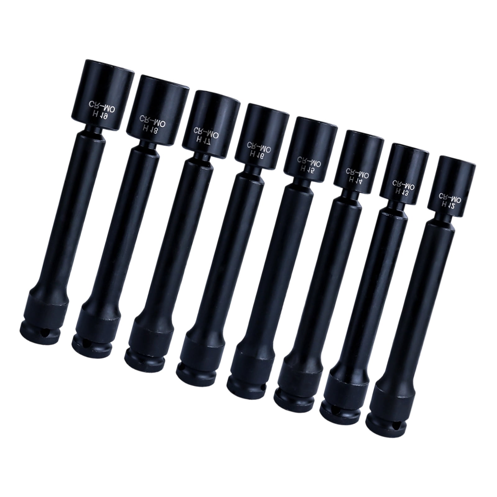 8PCS Multiple Angles Rotating Sockets Wrenches Extensions Practical Alloy Steel Suitable with ...