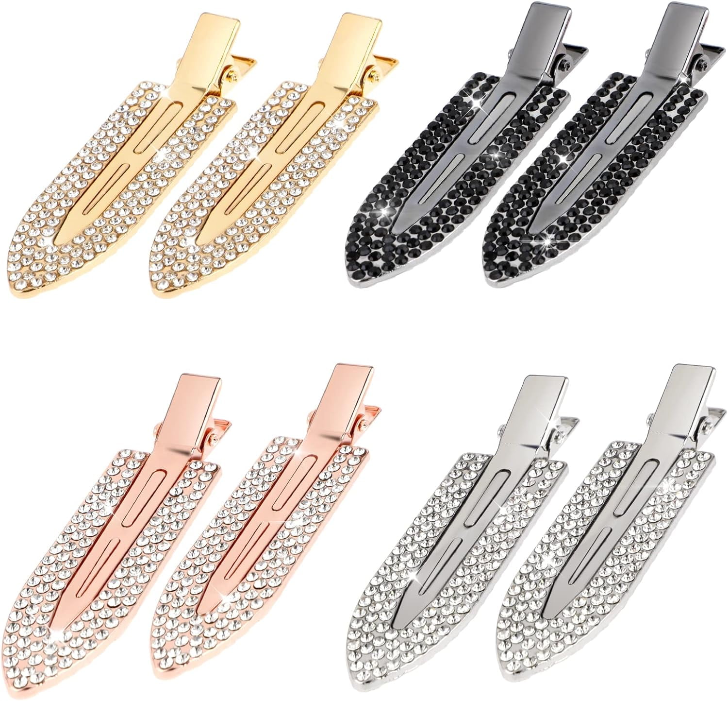 8PCS No Bend Hair Clips, Rhinestone Hair Clips No Crease Hair Clips ...