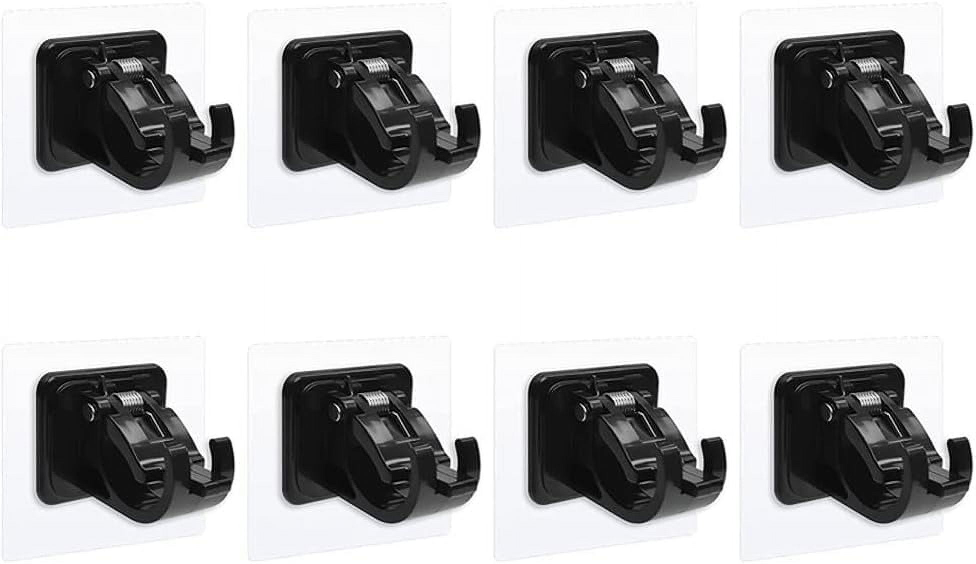 8PCS No Drill Curtain Rod Brackets Hooks Stick Transparent Hook Holders ...