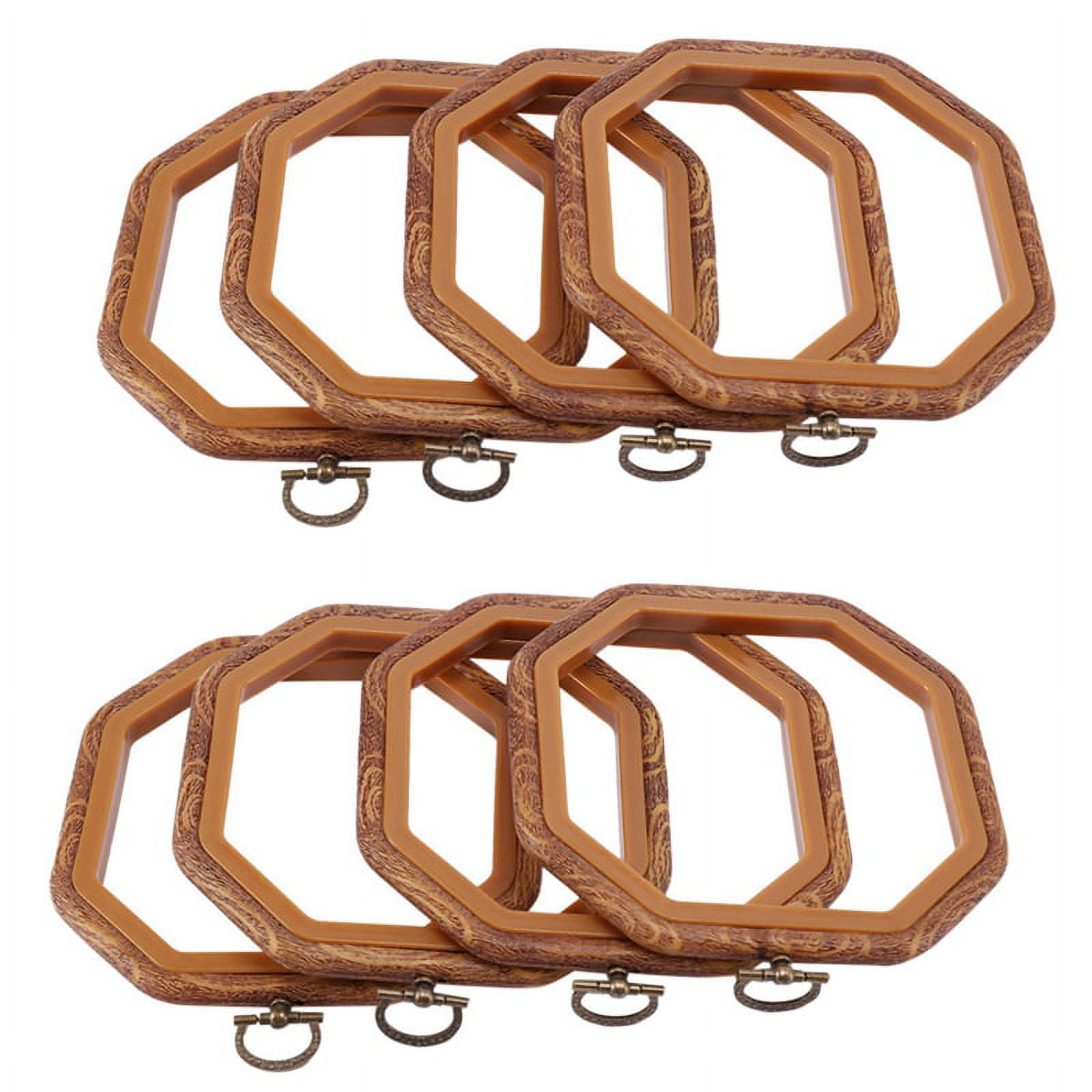 8PCS Octagon Embroidery Hoops Imitated Wood Hoop Set Display Frame for ...