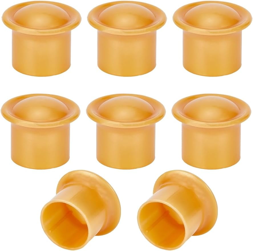 8PCS Platic Window Curtain Rod Covers Gold Ends Curtain Caps Column ...