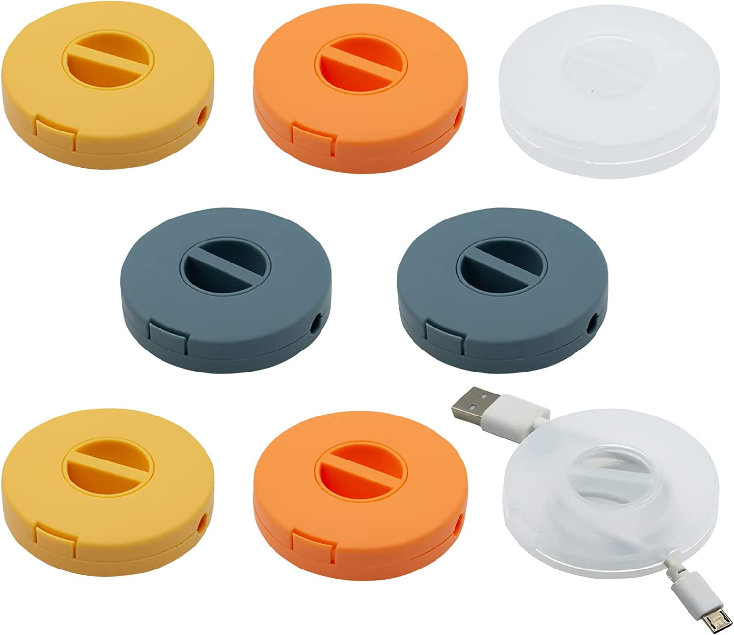 8PCS Portable Cable Winder, STONCEL 4 Colors Round Cable Tidy Box ...