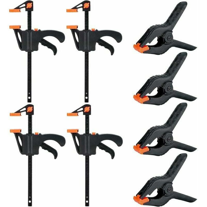 8PCS Quick Clamps Shaped Clamp Spring Clamp Quick Bar Clamp Ratchet ...