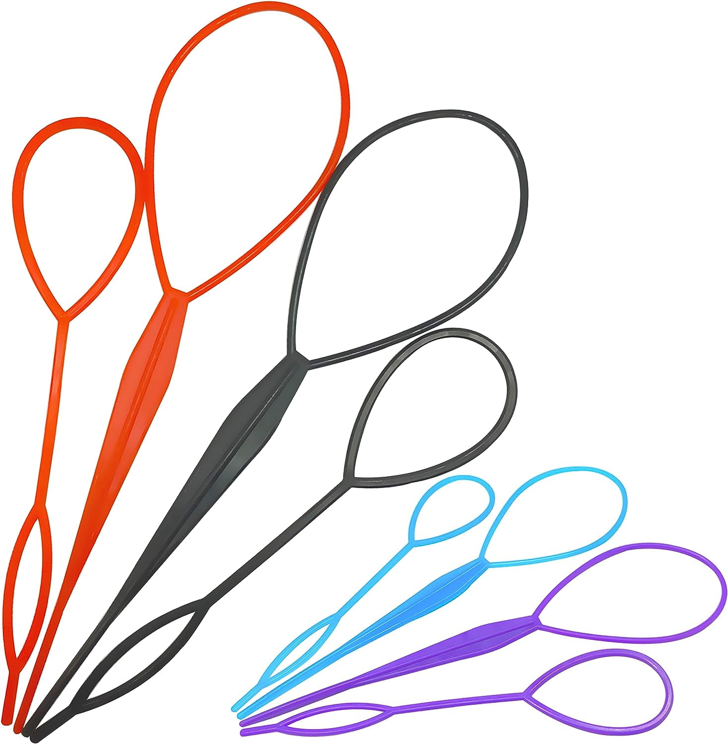 8PCS Quick Hair Looping Tail Tool Hair Braiding Tool Hair Pull Through ...