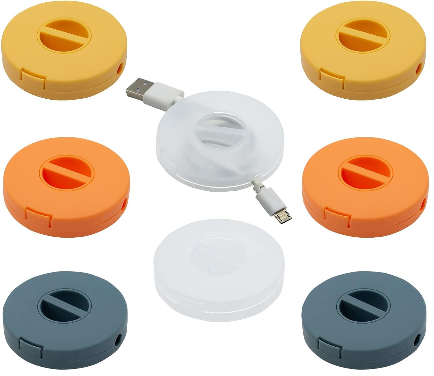 8PCS Retractable Cable Winder, 4 Colors Travel Cord Organizer Keeper ...