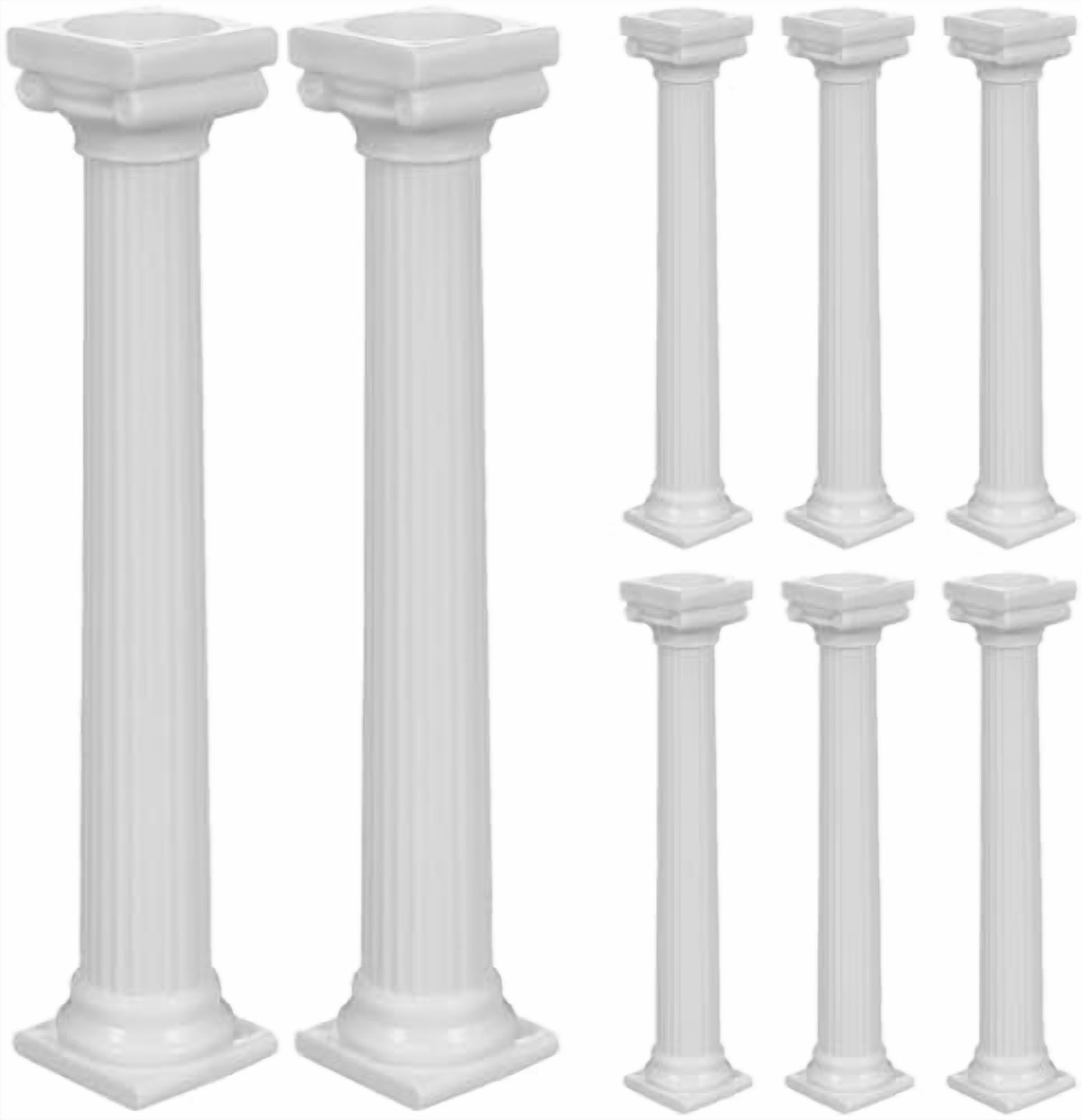 8PCS Roman Column Pillars - Plastic Tiered Support Rods for Wedding ...