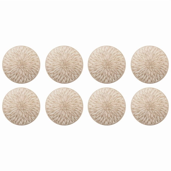 8PCS Round Placemats Restaurant Hollow PVC Decoration Meal Mat Anti-Hot ...