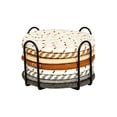 8PCS Round Woven Placemats Set with Metal Storage Holder for Dining ...