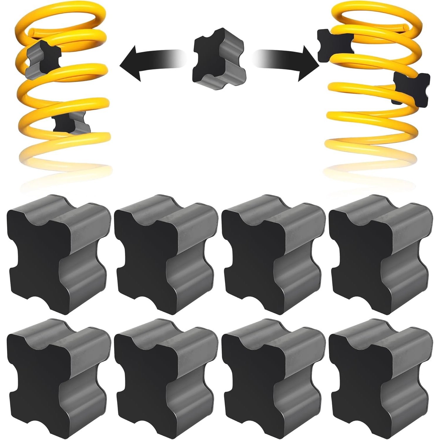 8PCS Rubber Coil Spring Spacers,Heavy Duty Front Coil Spring Booster ...