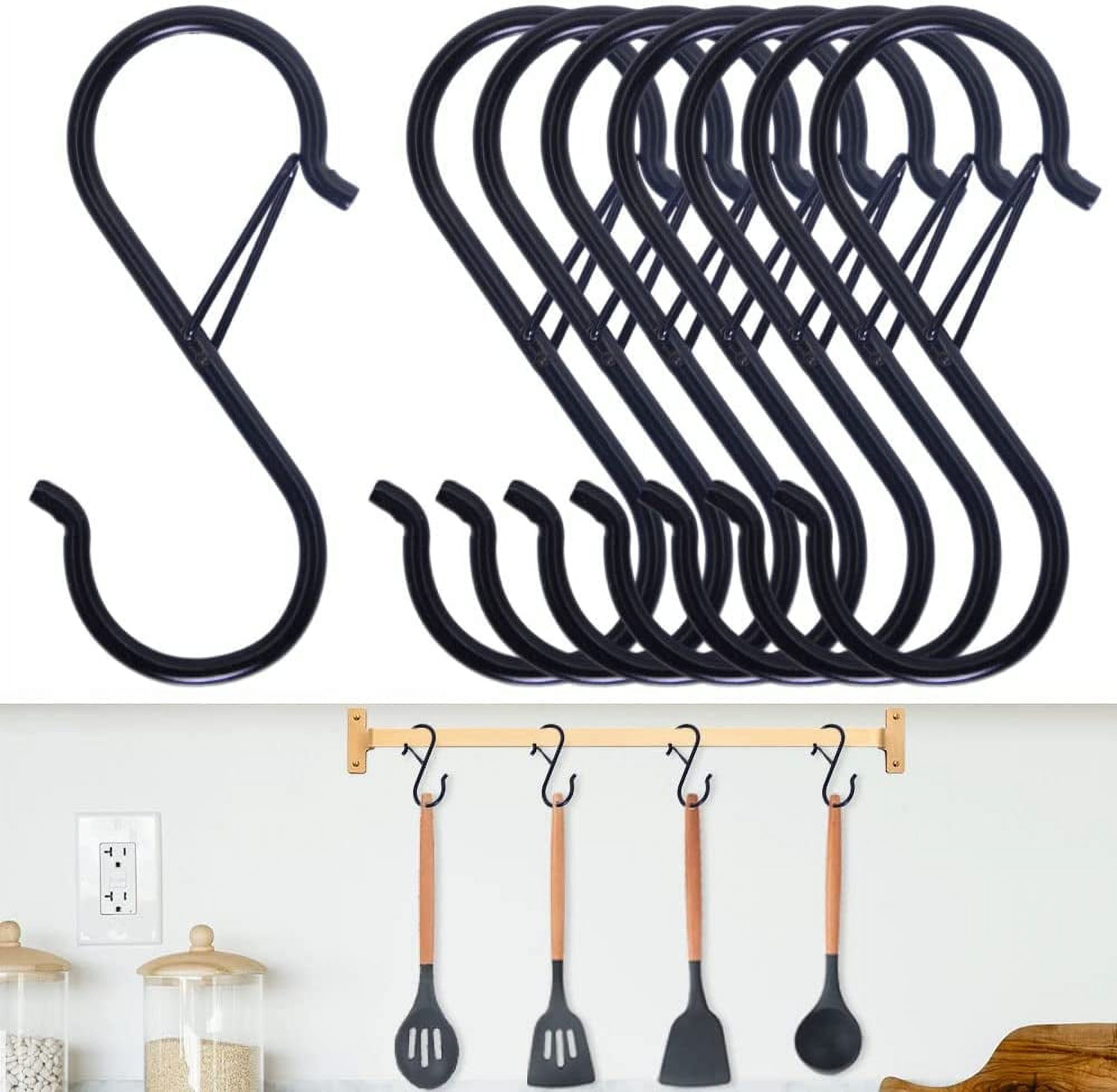FOONLOK 8pcs S-Hooks for Hanging - 3.5 Inch Rustproof Coated Hanger for ...