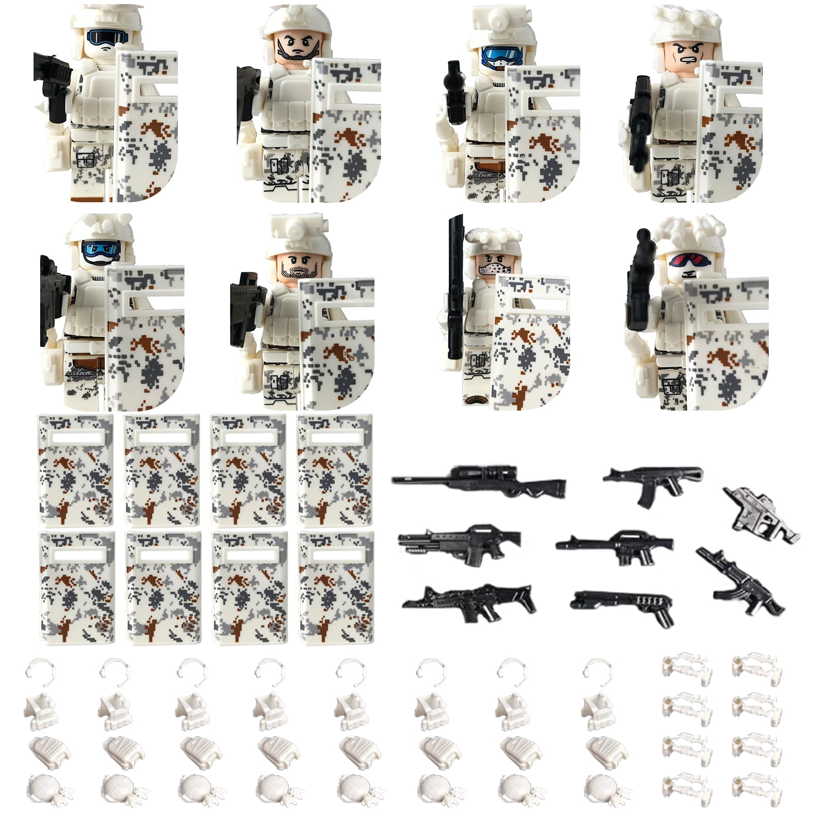8PCS SWAT Soldiers Military Minfigures Toy, Policeman Mini Action ...