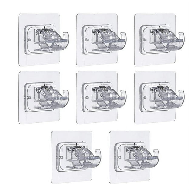 8PCs No Drill Adhesive Adjustable Storage Hooks, Wall Sticky Non Screw ...