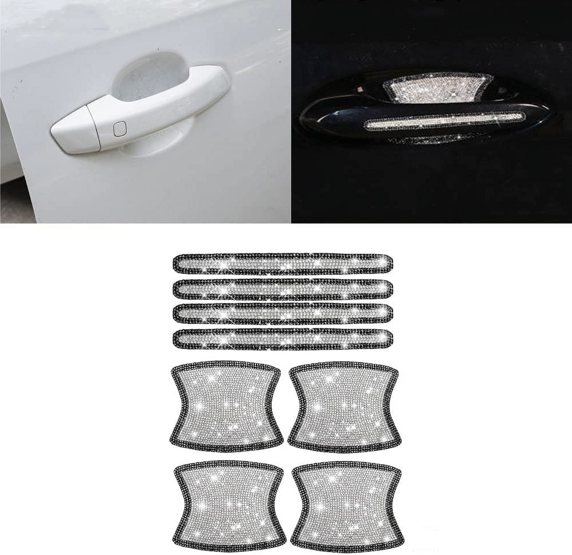 8PCS/Set Bling Car Door Handle Protector Universal Crystal Glitter Car ...