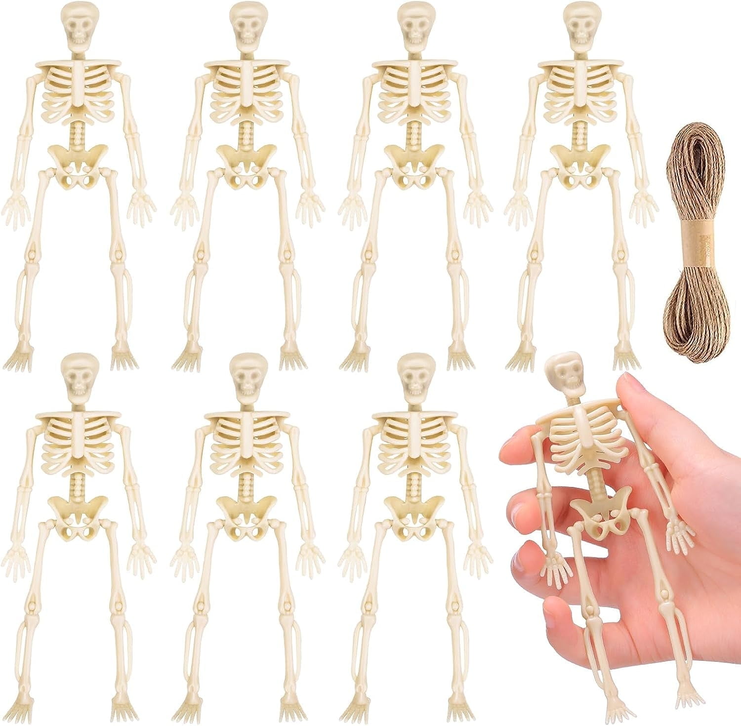 8PCS Skeletons Halloween Decorations 6 Inch Small Skeletons Figurines ...