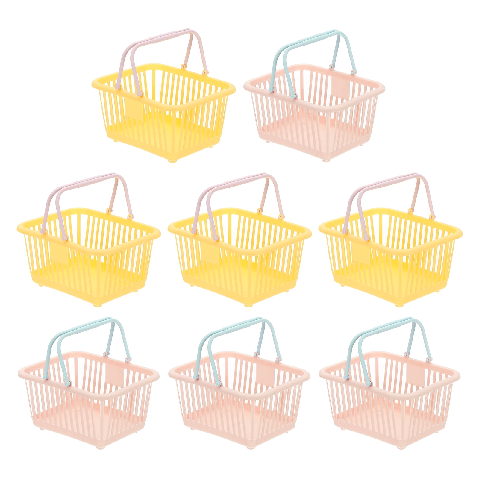 8PCS Small Plastic Basket,Mini Storage Basket Grocery Tiny Shopping ...