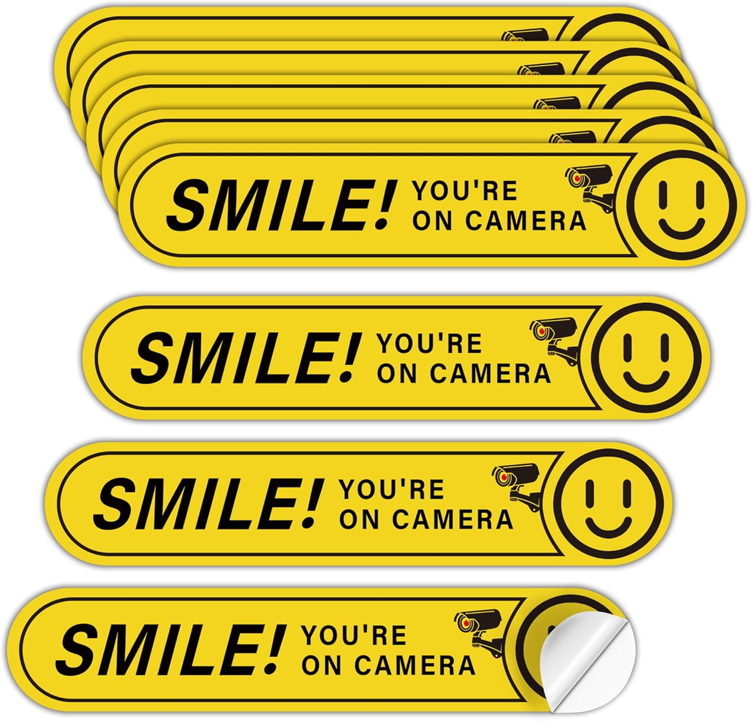 8PCS Smile Your On Camera Sign, Self-Adhesive Waterproof and Fade ...