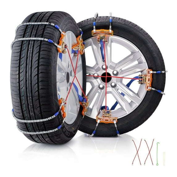 8PCS Snow Chains for Tires 9.2-11.2in, Car/SUV/Truck Winter Chains ...