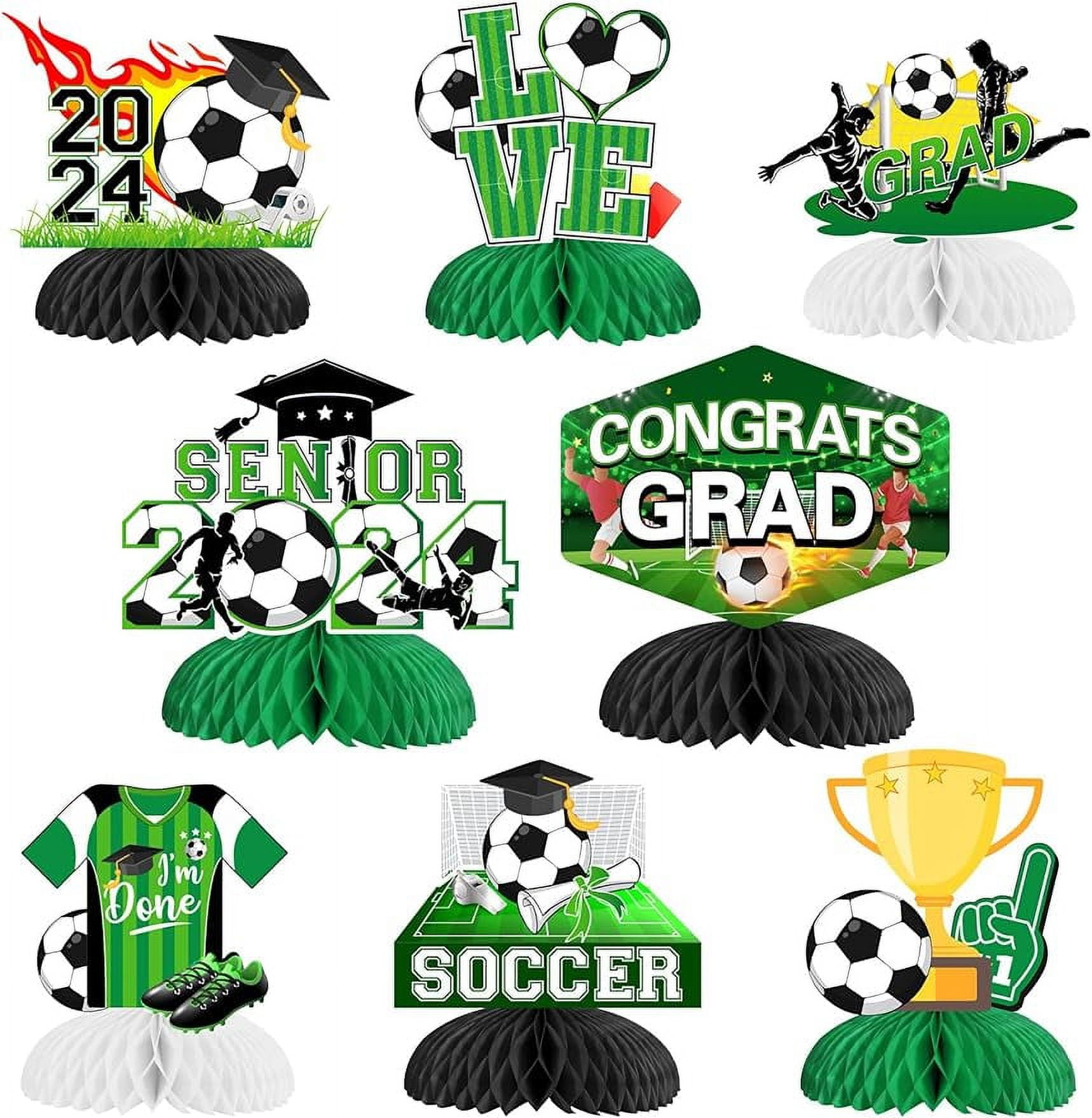 8PCS Soccer Graduation Honeycomb Centerpieces, Class of 2024 Congrats ...