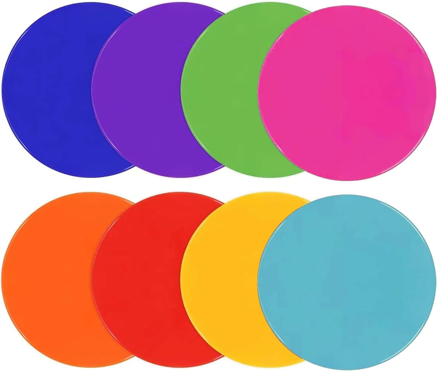 8PCS Spot Markers 9 Inch Non Slip Agility Dots Flat Field Cones Circles ...