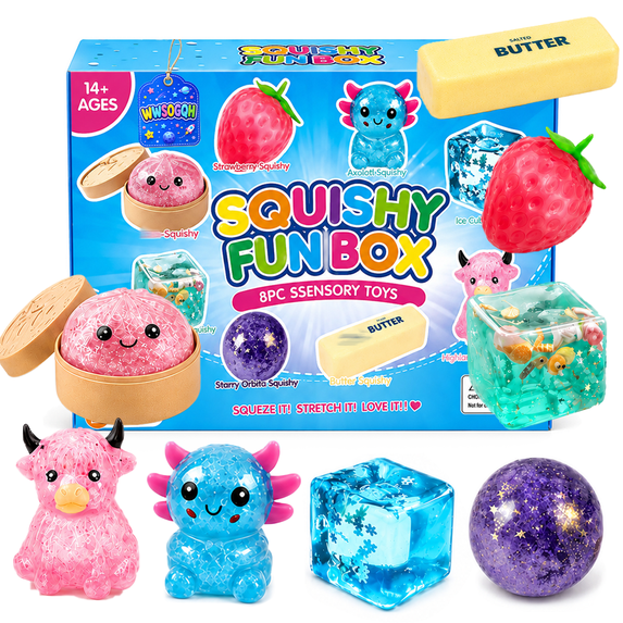 8PCS Squishy Box Pack Surprise Set Slow Rise Squeeze Fidget Toys ...