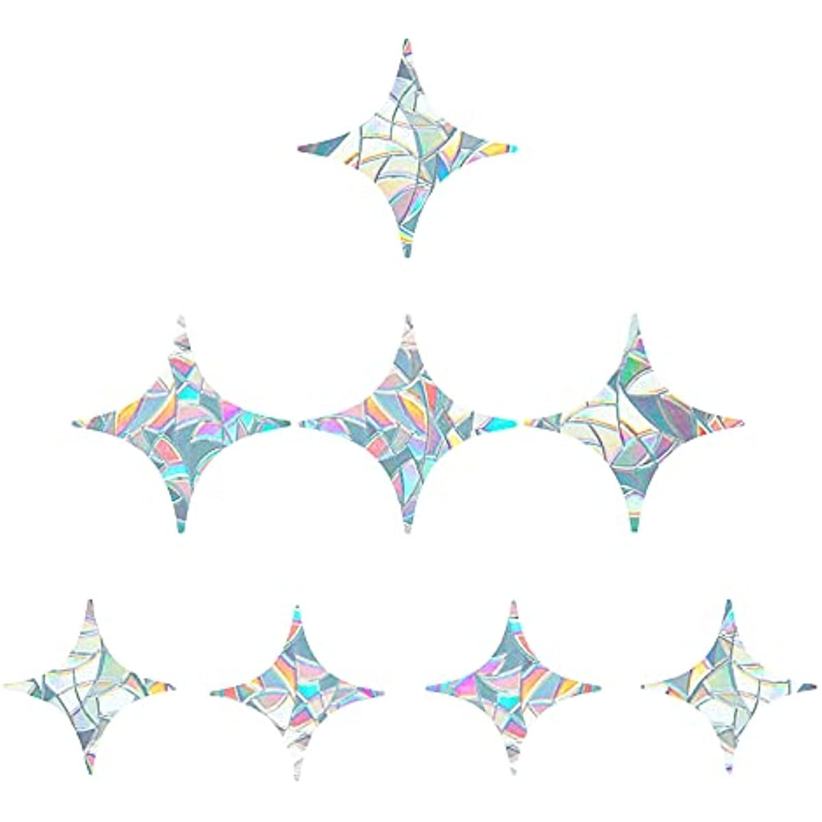 8PCS Star Static Window Clings Anti-Collision Prevent Bird Glass Decals ...