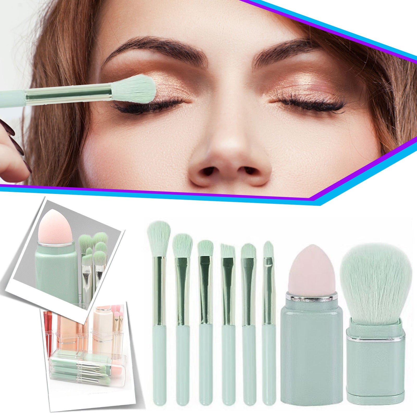 8PCS Telescopic Loose Painting Eye Brush Set - Foundation Eyeshadow ...